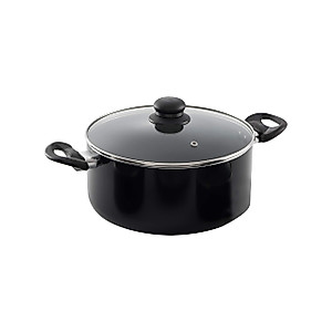 7 Piece Aluminum Non-Stick Dishwasher Safe Cookware Set, Pots and Pans, Black