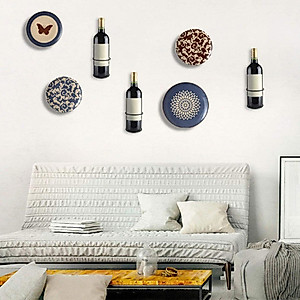 Kichvoe 2pcs Spiral Wine Wall Holder Metal Wine Bottle Display Holder Wall-Mounted Wine Rack Wine Storage Organizer for Beverages Champagne Liquor