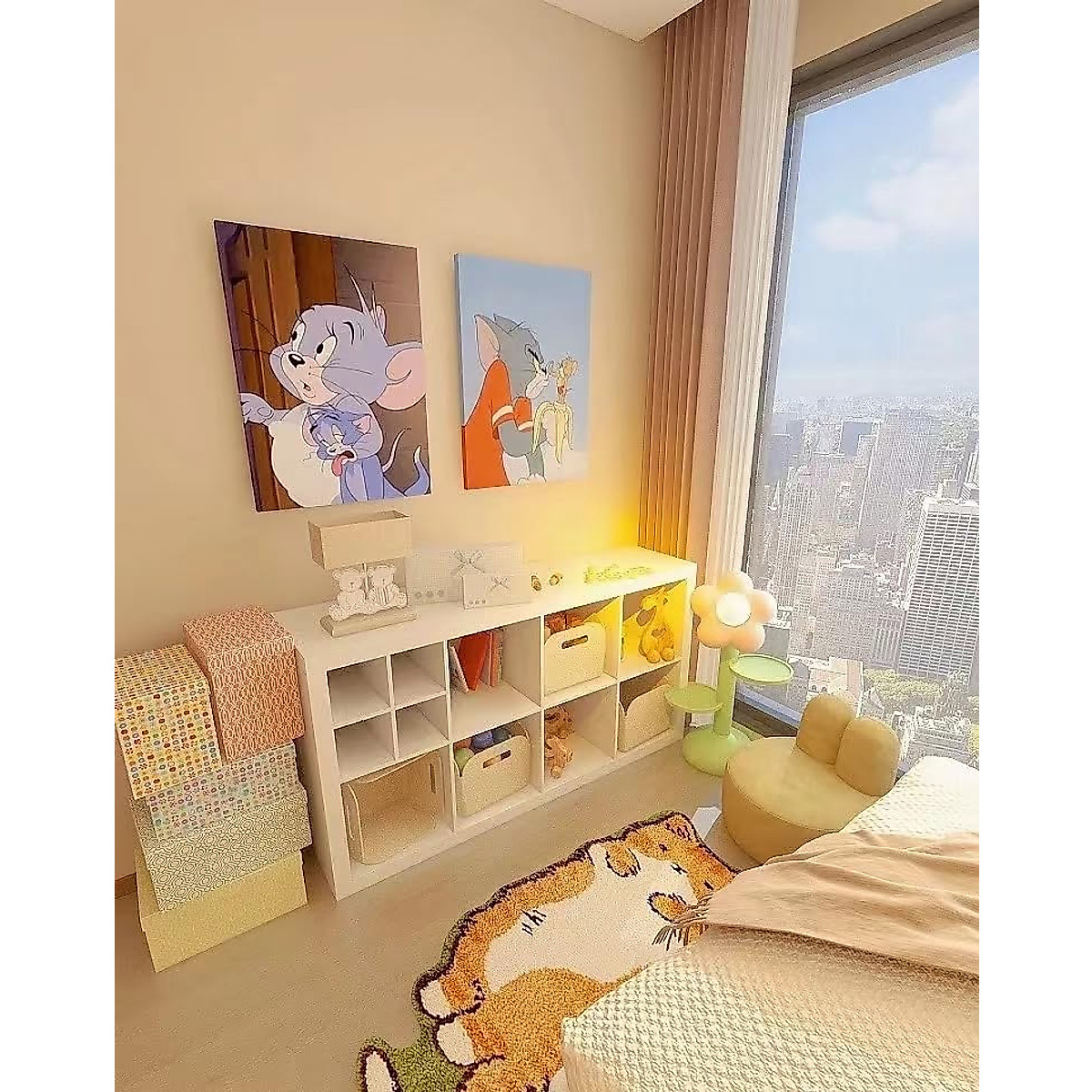 Funny Home Bedside Carpet Living Room Carpet Cloak Room Foot Mat Living Room Mat Tea Table Thick Floor Mat (Relaxing Cat, 63 * 19.7)