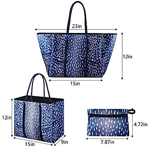 DSYD Neoprene Tote Bag Waterproof，Beach Bags Waterproof Sandproof with Zippers，Rubber Beach Bag acve Wallet，15 x 12 x 9 inch, #6 (198911)