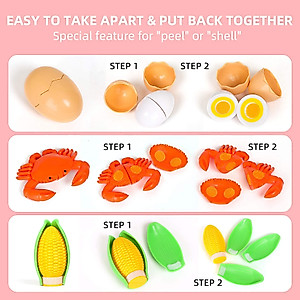 Shimirth 67Pc Pretend Play Food Sets for Kids Kitchen, Pizza Toy Food & Cutting Fake Food - Fruits & Vegetables, Play Kitchen Toys Accessories, Pretend Food Toys for Toddlers Boys Girls Birthday Gift