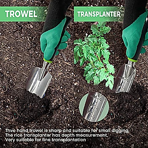 Tenozek Gardening Tool Set 11 PCS Heavy Duty Aluminum Garden Supplies Kit Gardening Gifts Basket for Women Men Gardener Beginners Garden Hand Implements with Non-Slip Rubber Handle Storage Tote Bag