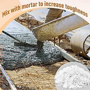 Frienda 8.8 Lb 1/4" Chopped Fiberglass Fibers Strands, E-Glass Fibers for Cement 6 mm, 9 mm Mortar Concrete Reinforcement Anti Seepage Anti Cracking Milled Glass Fiber for Building Wall Garden Floor