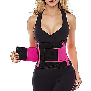SHAPERX Women Waist Trainer Belt Waist Trimmer Belly Band Body Shaper Sports Girdles Workout Belt, SZ8002-Rose-S