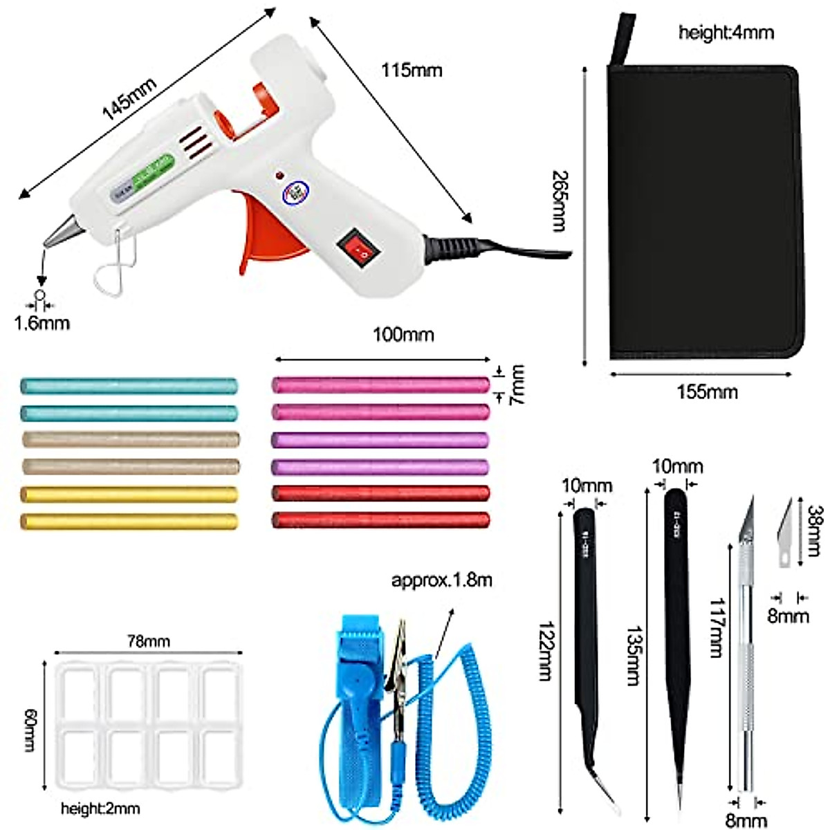 GoGoPanda 40W glue gun set electric heat hot melt crafts repair tool professional DIY 110V (color glue stick4)