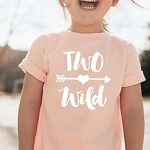 Olive Loves Apple Two Wild 2nd Birthday Girls Shirt for Toddler Girls Second Birthday Outfit Black on Pink Shirt 2T