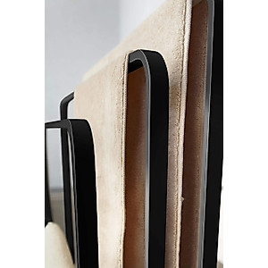 Yamazaki 4980 TOWER Handtuchhalter mit 3 Ebenen, schwarz, Stahl, Minimalistisches Design