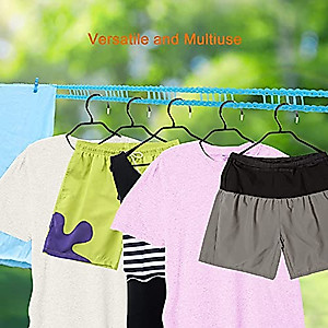 HISAFA 2 Pack Portable Clothes Line with Hooks 16.4 ft Nylon Blue