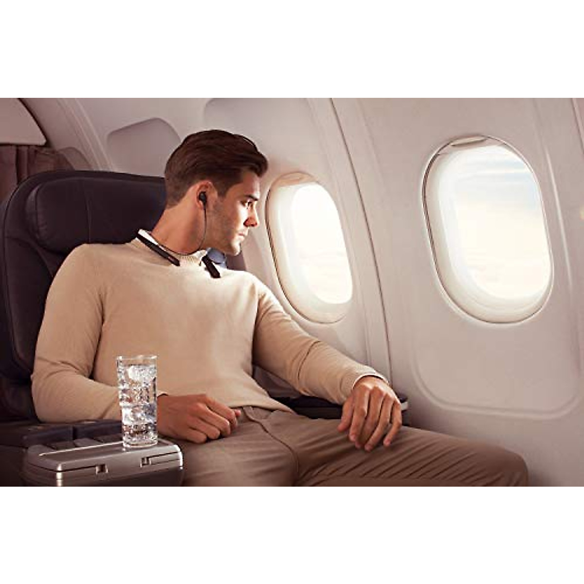 Sony WI-1000XM2 Industry Leading Noise Canceling Wireless Behind-Neck in Ear Headset/Headphones with mic for phone call with Alexa Voice Control, Black (Renewed)