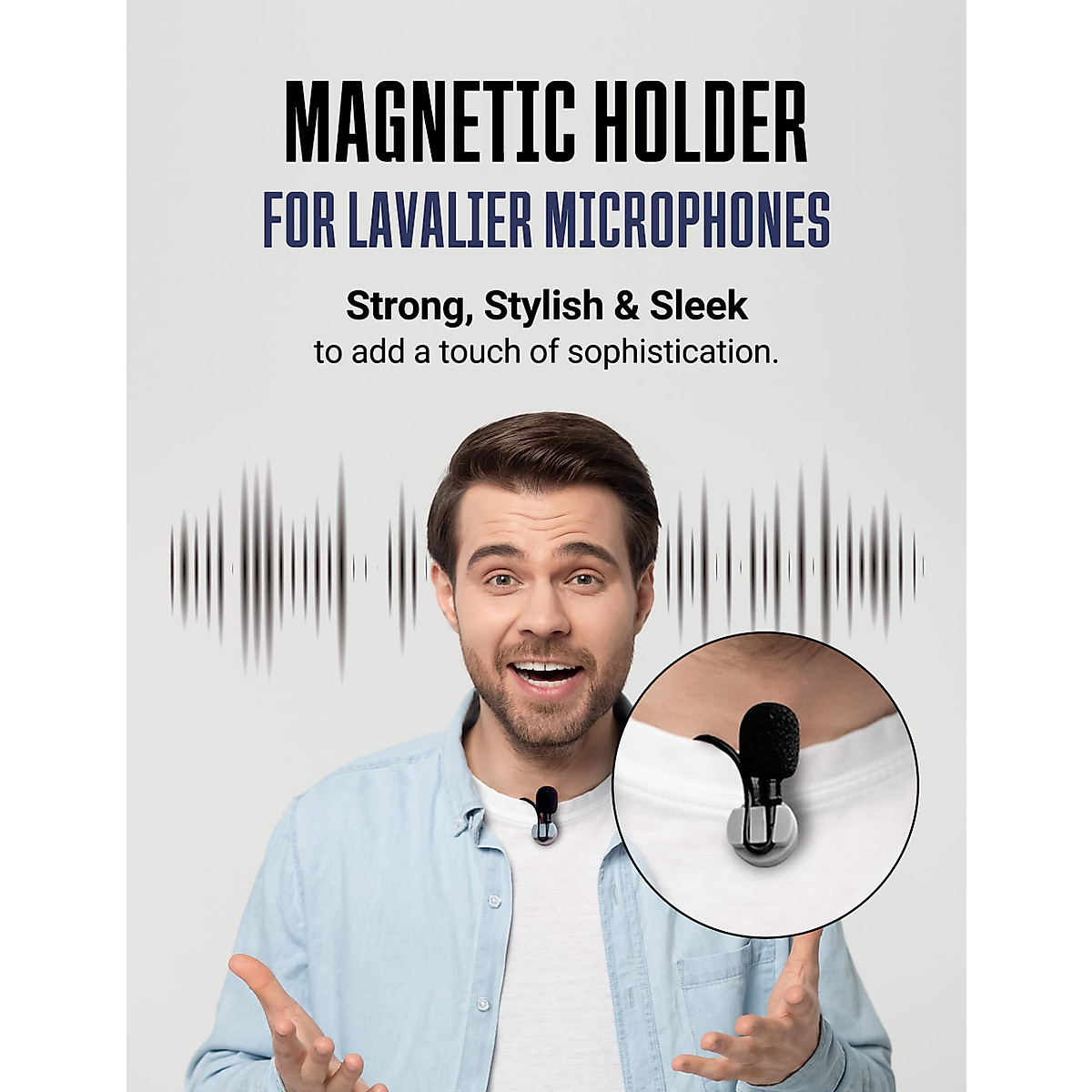 BALSANG BA06 Magnetic Holder for Lavalier Microphone | White Microphone Holder & Wire Clips | Tiny Microphone Accessories | Mini Mic Cable Clips & Wire Holders | Wire holder for Clip Microphone
