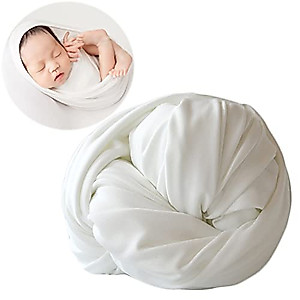 Zeroest Newborn Photography Stretch Wrap Boy Girl Baby Wraps Photography Props Baby Photo Prop Stretch Blanket for Baby (White)