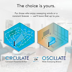 Vornado OSC54 Oscillating Tower Fan with Remote, 32 Inch, Quiet Powerful Fan, Oscillates 70º, 1-8H Timer, 4 Speeds, Touch Control, Air Circulator Fan for Bedroom and Home Office, Black