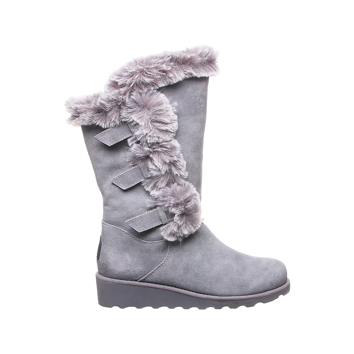 BEARPAW Women's Genevieve Gray Fog Size 10 | Women's Boot Classic Suede | Women's Slip On Boot | Comfortable Winter Boot