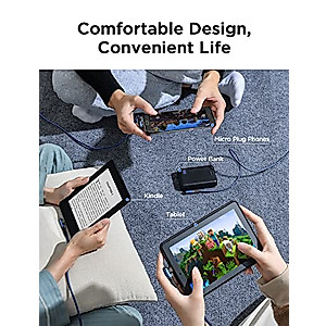 AINOPE [2 Pack] Micro USB Cable, Micro USB Charging Cable Right Angle 6.6FT, High Speed Sync Durable Nylon Braided Android Charger Cable Compatible for Fire Tablet, Kindle, Samsung Galaxy S7 S6 PS4