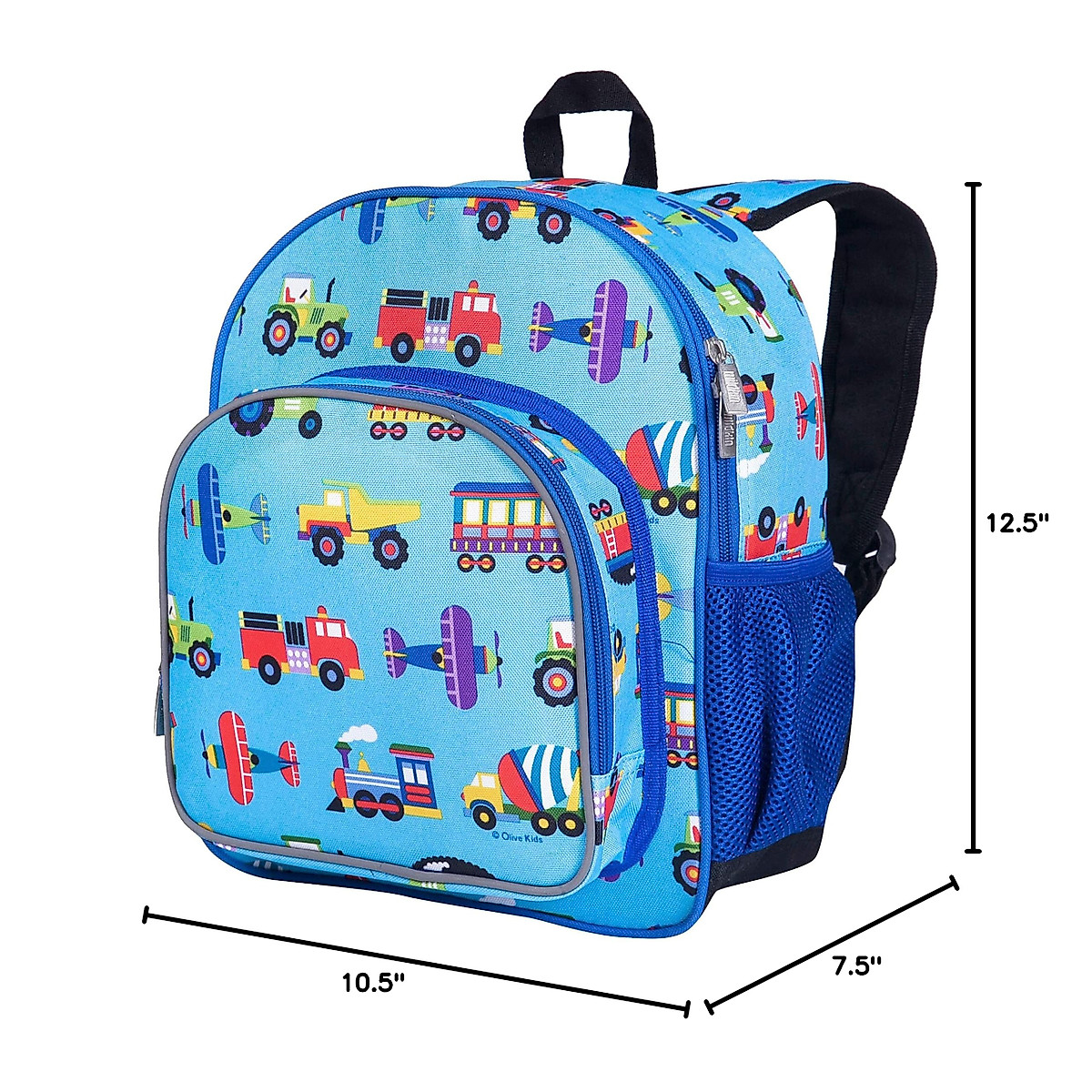 Wildkin 12-Inch Kids Backpack for Boys & Girls, Perfect for Daycare and Preschool, Toddler Bags Features Padded Back & Adjustable Strap, Ideal for School & Travel Backpacks(Trains, Planes, and Trucks)