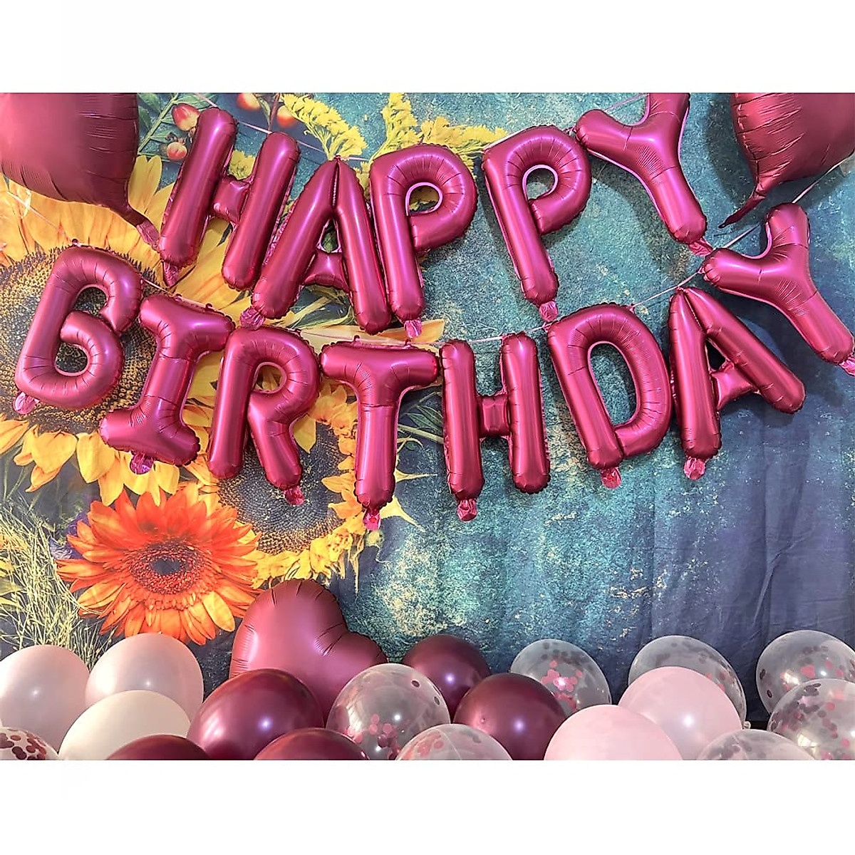Sweet 15th Birthday Balloon 15th Birthday Decorations Happy 15th Birthday Party Supplies Burgundy Number 15 Foil Mylar Balloons Latex Balloon Gifts for Girls,Boys,Women,Men