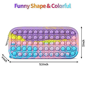 XNMOA Pop Pencil Case,Popping Fidget Toy Pencil Bag ,Push Bubble Silicone Sensory Toy Cute School Supplies,Large Capacity Pop Sensory Pencil Box For Teen Girls Office Pen Case Women