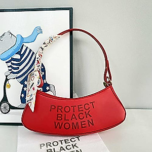 Qiayime Protect Black Women Shoulder Bag Ladies Fashion Clutch Hobo Tote Purse HandBag Underarm Bag (red)