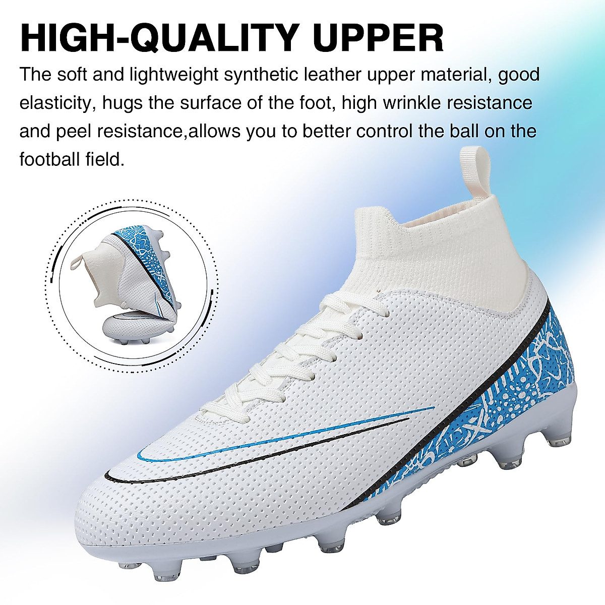 Soccer Cleats Mens Football Cleats Women Tacos de Futbol para Hombre Soccer Shoes for Big Boy High Top Football Boots Tacos de Futbol Zapatos de Futbol para Hombres Outdoor Soccer Shoes AG