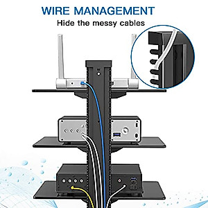 PERLESMITH Floating Wall Mounted Shelf AV Mount Shelf