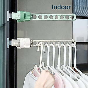 HotMax 8-Hole Clothes Drying Rack Portable Indoor Outdoor Hanging Balcony Window Closet Frame Storage Rack Space Saver