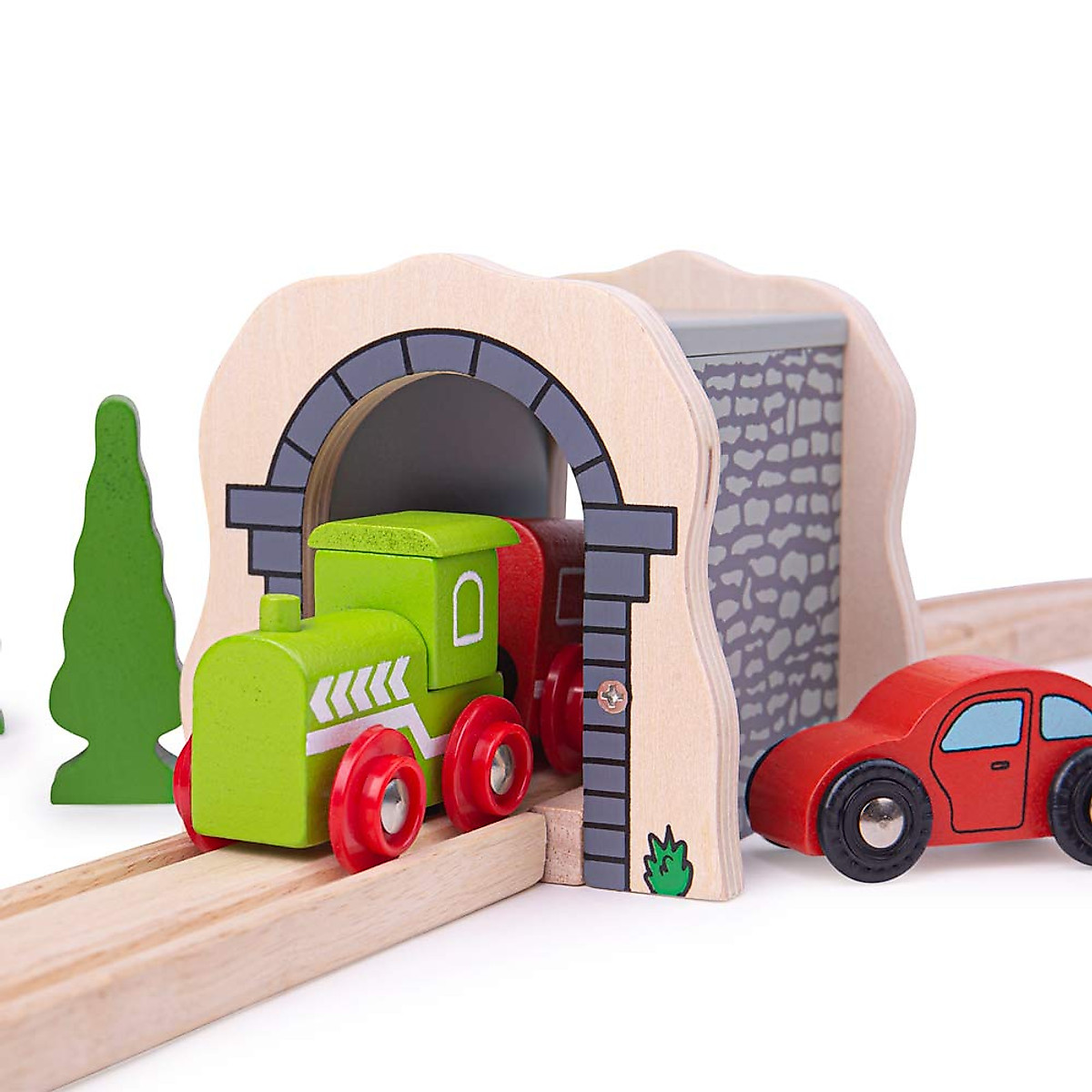 Bigjigs Rail Grey Stone Tunnel - Other Major Wooden Rail Brands are Compatible