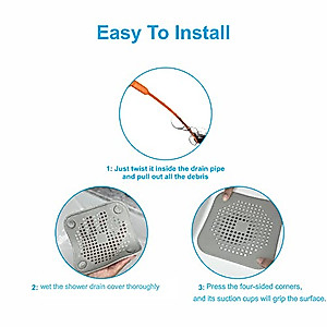 ZAYNYX 3 Pack Shower Hair Drain Catcher is Hair Stopper for Shower Drain with 4 Suction Cups Easy to Install Hair Catcher Shower Drain Suit for Bathroom Bathtub Kitchen