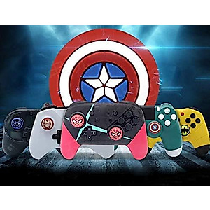Silicone Analog Controller Grips Cap Thumb Stick Joystick Caps Thumbsticks Cover for PS5 PS4 Slim Pro PS3 Xbox One Xbox 360 Nitntendo Switch Pro Wii u Controller Game Replacement (Captain America)