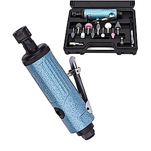 SHININGEYES Air Die Grinder with 1/4" and 1/8" Collets Air Compressor Tool, Air Straight Grinder and Air Angle Grinder (straight grinder)