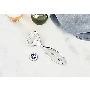 nambe Twist Bottle Opener | Beer Bottle Opener | Solid and Durable Chrome Plated | 6” x 2.5” | Gift for Men Husband Father | Designed by Andrew Reed (Silver)