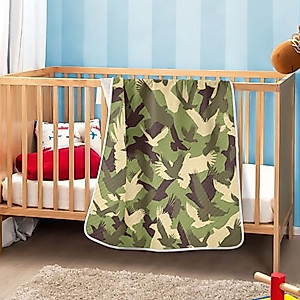 Kigai Camouflage Birds Baby Blanket for Boys Girls, Swaddle Blankets Soft Cozy Nursery Receiving Blankets Travel Blanket Throw Blankets for Toddler Newborn, 30 x 40 Inch
