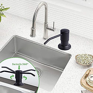 Soap Dispenser for Kitchen Sink Black Under Sink Kitchen Dish Soap Dispenser Pump Stainless Steel Liquid Soap Dispenser with 41" Extension Tube
