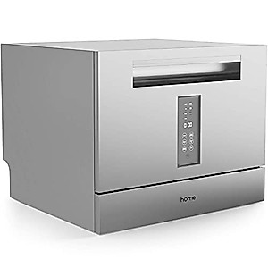 hOmeLabs Digital Countertop Dishwasher with 6 Place Settings - Energy Star Certified with 7 Programs - with Dish Rack, Cup Shelf, and Cutlery Basket - Ideal for Small Apartments, Dorms, Boats, and RVs
