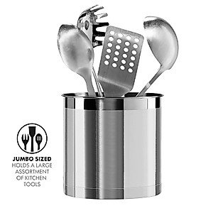 Oggi Jumbo Stainless Steel Utensil Holder, 7"