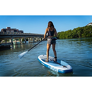 Pelican Boracay Premium Inflatable Stand Up Paddle Board - 3 Pieces SUP Paddle - Accessories, Leash, Hand Pump & Carry Bag - 10.4 ft - White/Blue