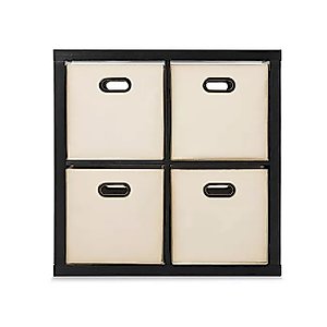 4 Cube Storage Organizer, Black and Beige (1 PK)