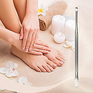 Professional Cuticle Pusher and Spoon Nail Cleaner | 2 Pack | Dual Sided Stainless Steel Pusher and Nail Cleaner | For Nail And Cuticle Care | by Sterling Beauty Tools