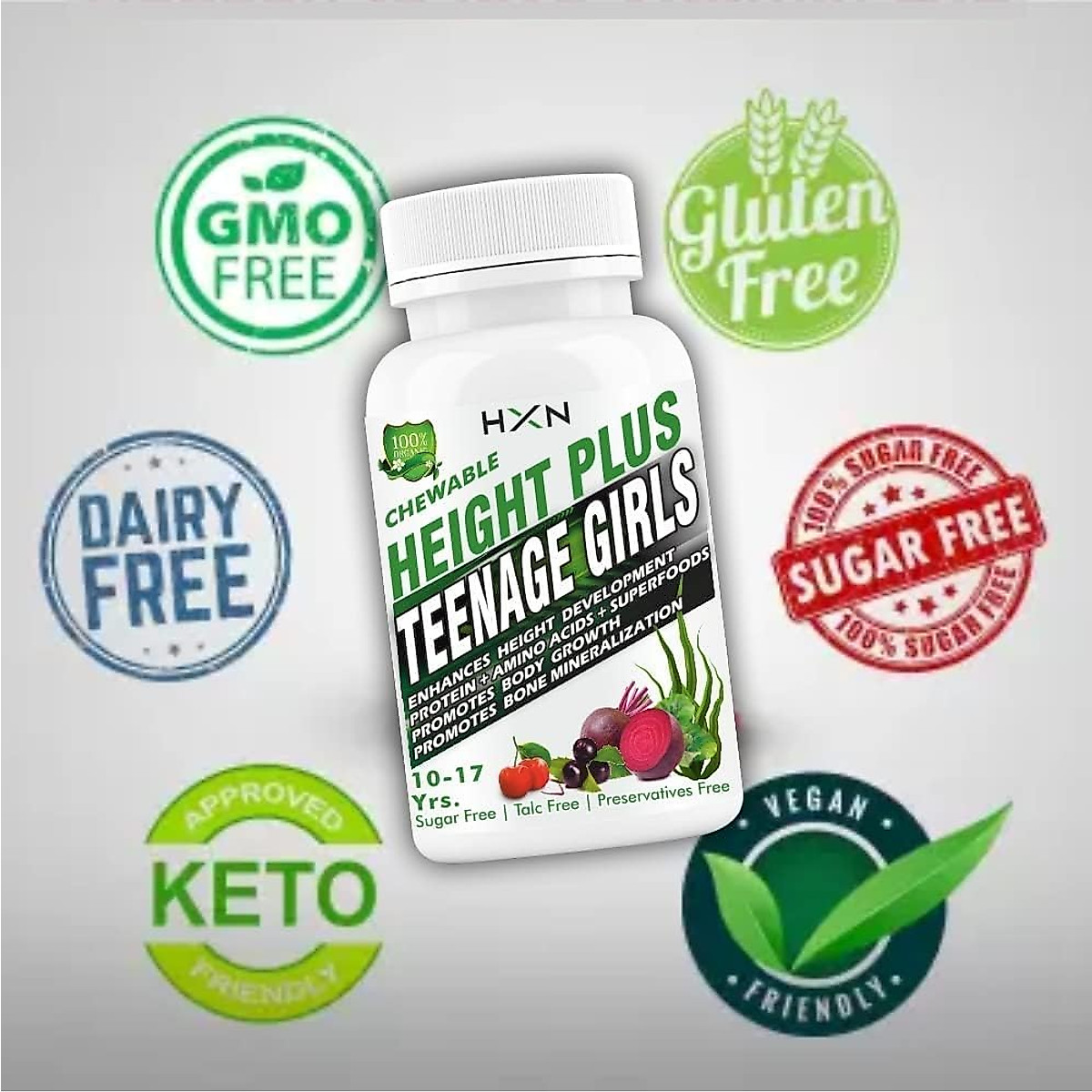 JEVR Height Increase Medicine for Girls with Essential Amino Acid & Ayurvedic Growth Supplements to Help Long Bone Mineralisation -60 Tablets (Pack 1)