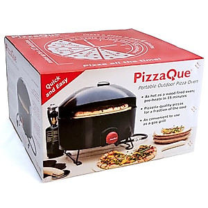 Pizzacraft PizzaQue, Portable Outdoor Pizza Oven, Heats Up To 700°F Cooks Pizza In 6 Minutes, 14” ThermaBond Stone, Restaurant Style Pizza Anywhere