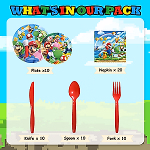 117Pcs Birthday Party Supplies - Birthday Decorations Kit for Boys Kids Including Balloons, Banner, Tableware, Swirls, Tablecloth, Plates, Cutlery, Forks, Spoons, Knife & Napkins (Buy This)