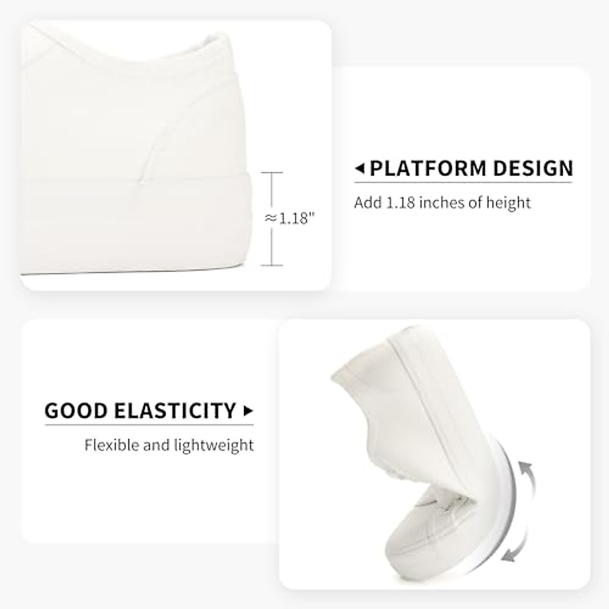 Women's Platform White Sneakers Low Top Canvas Sneakers Lace-up Shoes Fashion Classic Casual Sneakers(White, US11)