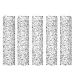 Zipits 【Home Appliances Accessories】 5 Pcs 1 Micrometre 10 x 2.5 Inch String-Wound Sediment Filter,Sediment Filter, Universal Replacement RO Unit 【Replaceable】