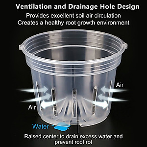 Fabulas Orchid Pot, 8 Clear Orchid Pots with Holes and 6 Saucers, 2 Each of 4.1, 4.8, 5.7 and 6.4 Inch Orchid Pots for Repotting, Plastic Orchid Planter Breathable Slotted Flower Plant Nursery Pot