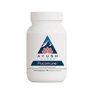 Ayush Herbs Flucomune, All-Natural Ayurvedic Herbal Supplement, Promotes Healthy Lung & Nasal Function, Doctor-Formulated, 90 Vegetarian Capsules