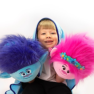 Trolls Armrest Buddy Stuffed Plush Travelling Toy with Blanket 13” - Kids Ultimate Travel Pillow Companion Set (Branch)