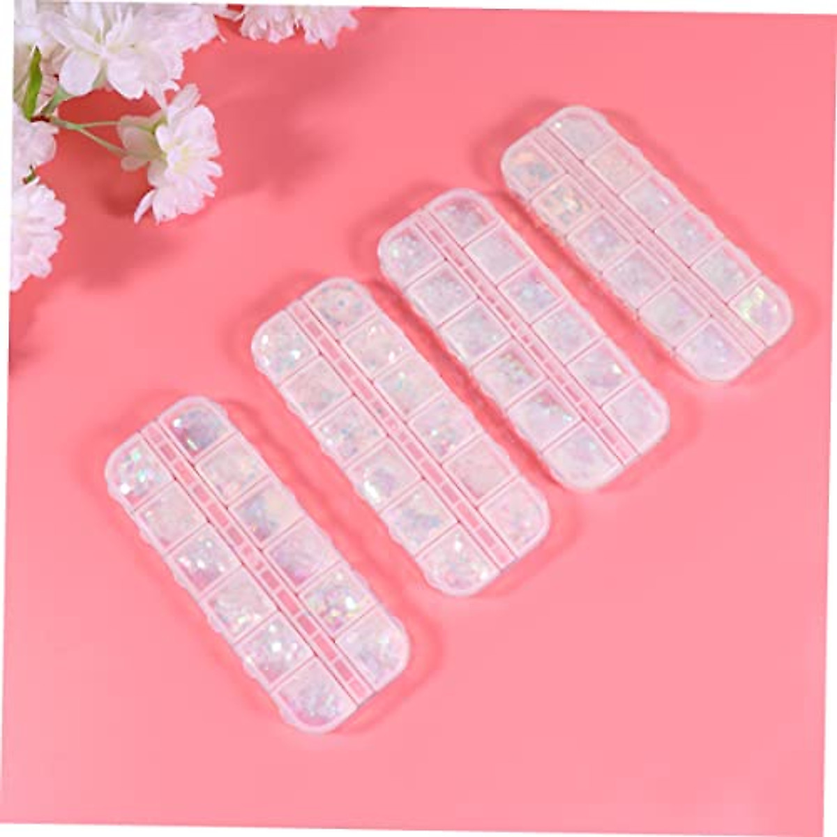 FRCOLOR 4 Sets Glitter Stickers Nail Sequins Appliques Embellishments Nail Art Sequin Holographic Nail Sequins Nail Art Glitter Sticker Polish Nail Decoration Mermaid Nail Art Glitter 3D