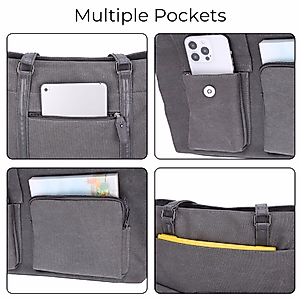 Laptop Tote Bag for Women Work Bags Professional 15.6 Inch Large Canvas Purse with Pockets