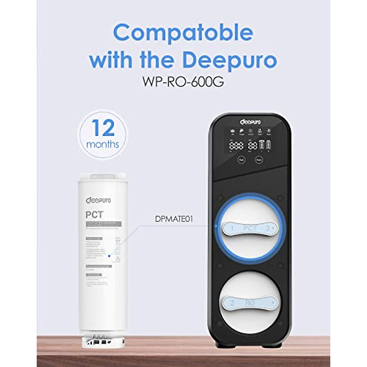 Deepuro PCT Replacement Filter Cartridge for RO System WP-A6/WP-B6 WP6G-PCT