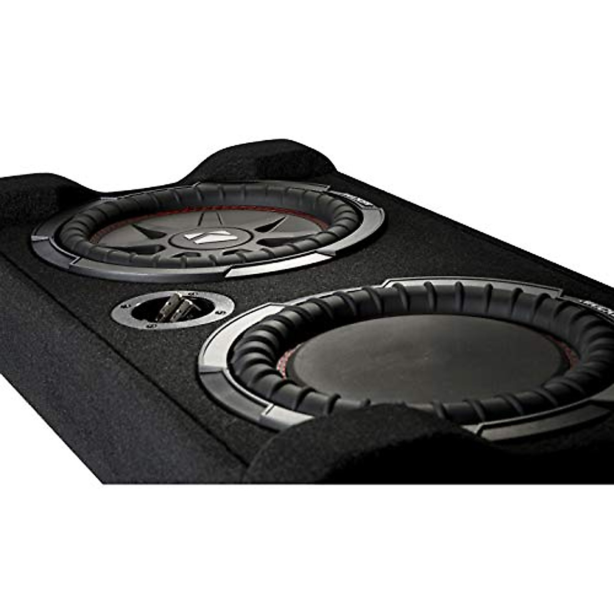 Kicker 47TRTP102 Car Audio Down Firing 10" Thin Sub Box Passive Radiator Bundle with Harmony HA-A400.1 Amplifier & Amp Kit