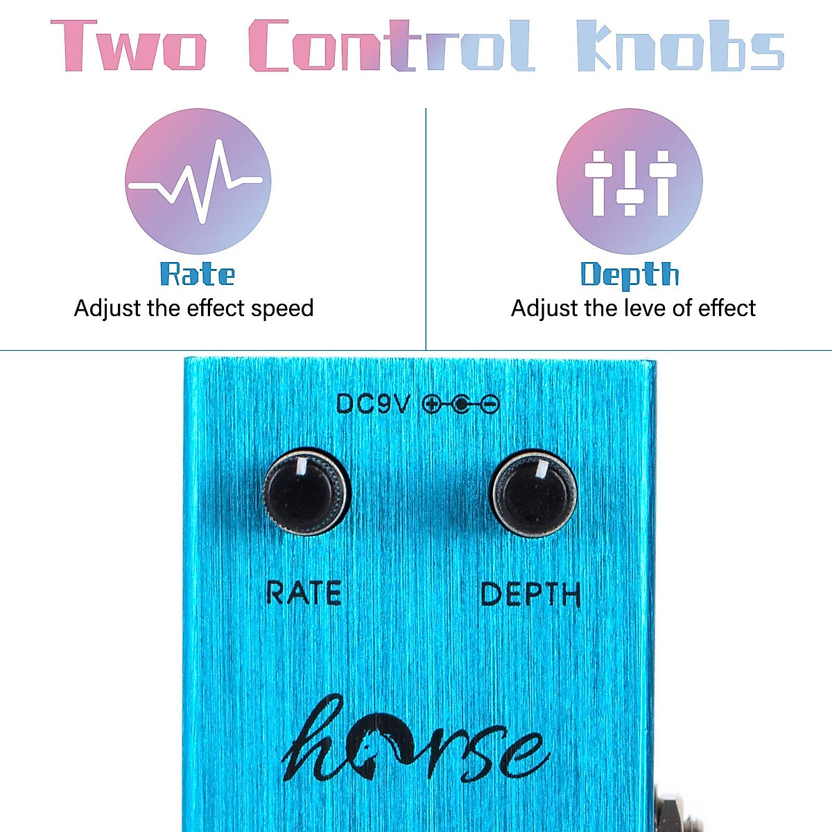 Analog Chorus Guitar Pedal, Horse Electric Effects Pedals Mini Single Type DC 9V True Bypass